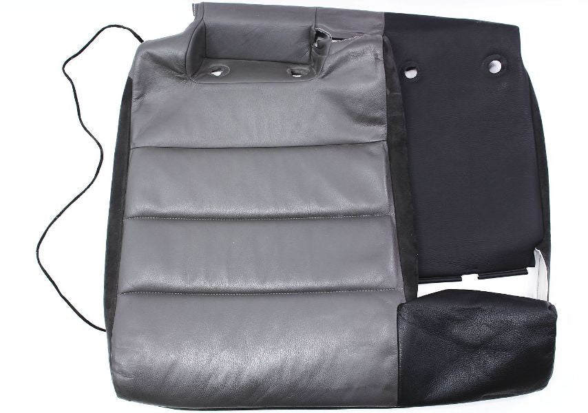 RH Rear Seat Backrest Cover Heated Black & Dark Gray Leather 01-05 Aud ...