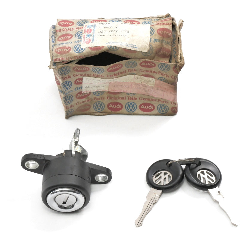 NOS Trunk Lock Cylinder & Keys 81-93 VW Cabriolet Rabbit Convertible M ...